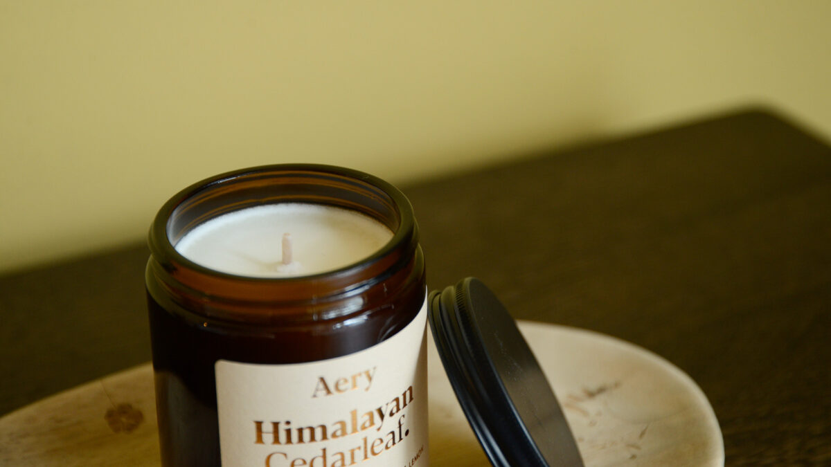 Aery Scented Candles - Amber Glass Jars - Natural Bed Company