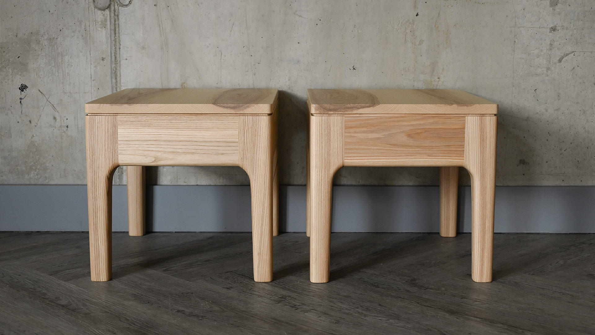 QUICK SHIP Pair of Ash Camden Drawer Tables - SOLD | Natural Bed Company