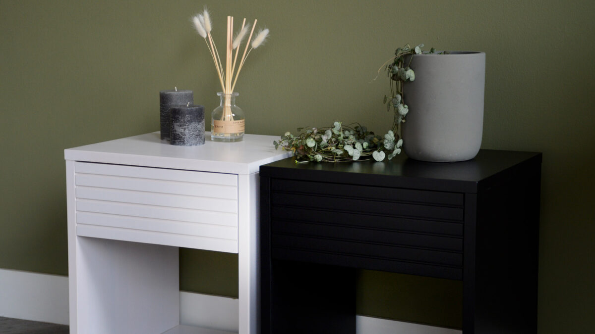 Stained Birch Tables - Groove Effect Panel - Natural Bed Company