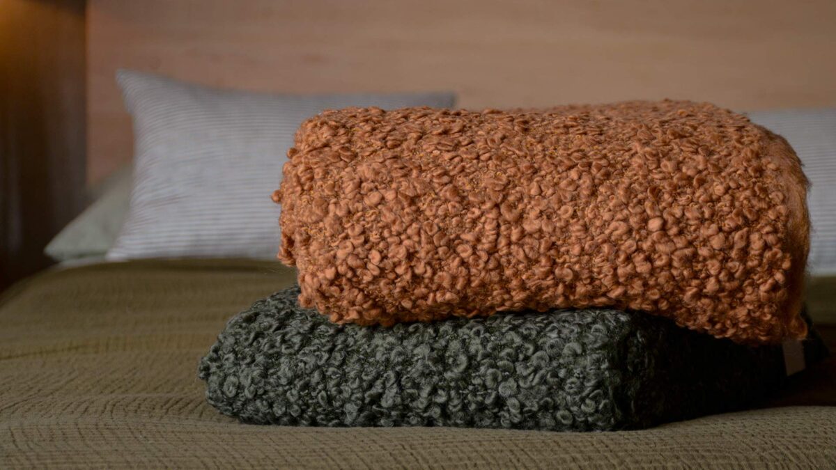 Chunky Boucle Throws - 2 colours - Natural Bed Company