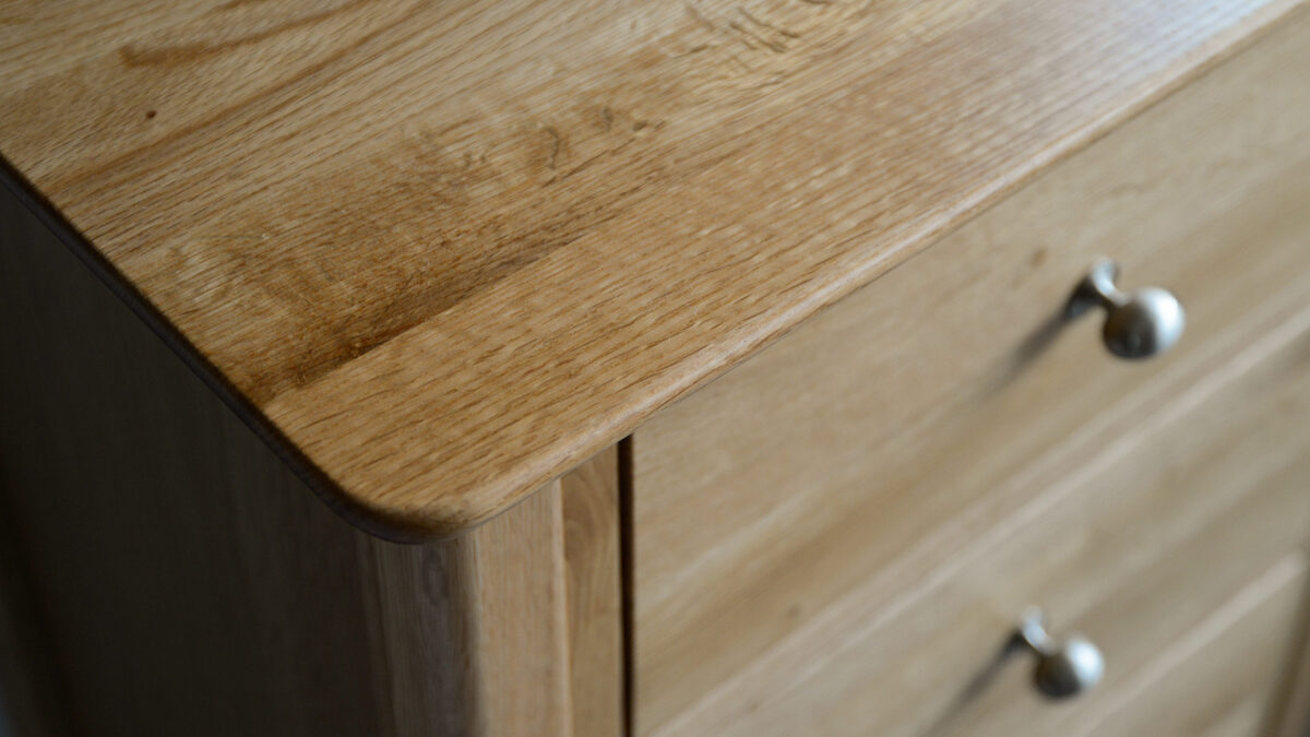 Classic Oak Five-Drawer Tallboy - Natural Bed Company