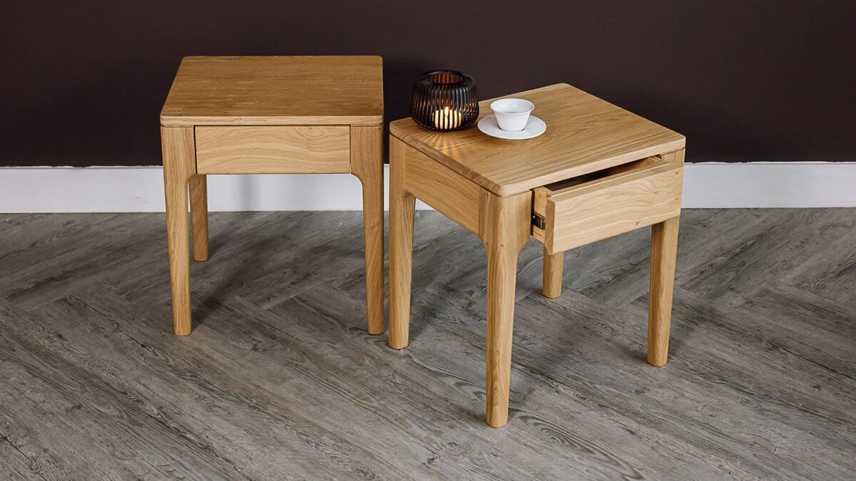 English Oak Camden Drawer Tables | Natural Bed Company