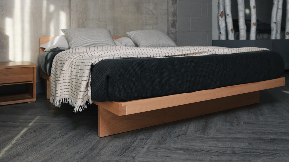 Kyoto Japanese Bed with Headboard | Natural Bed Company