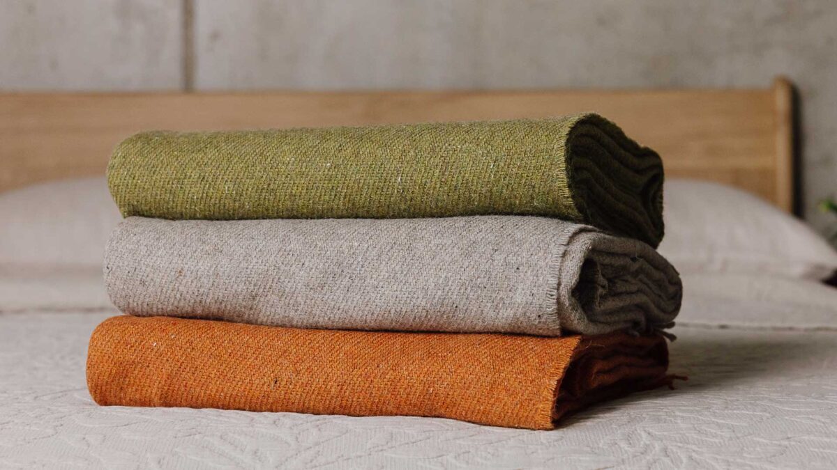 Recycled Merino Wool Throws - 3 Colours - Natural Bed Company