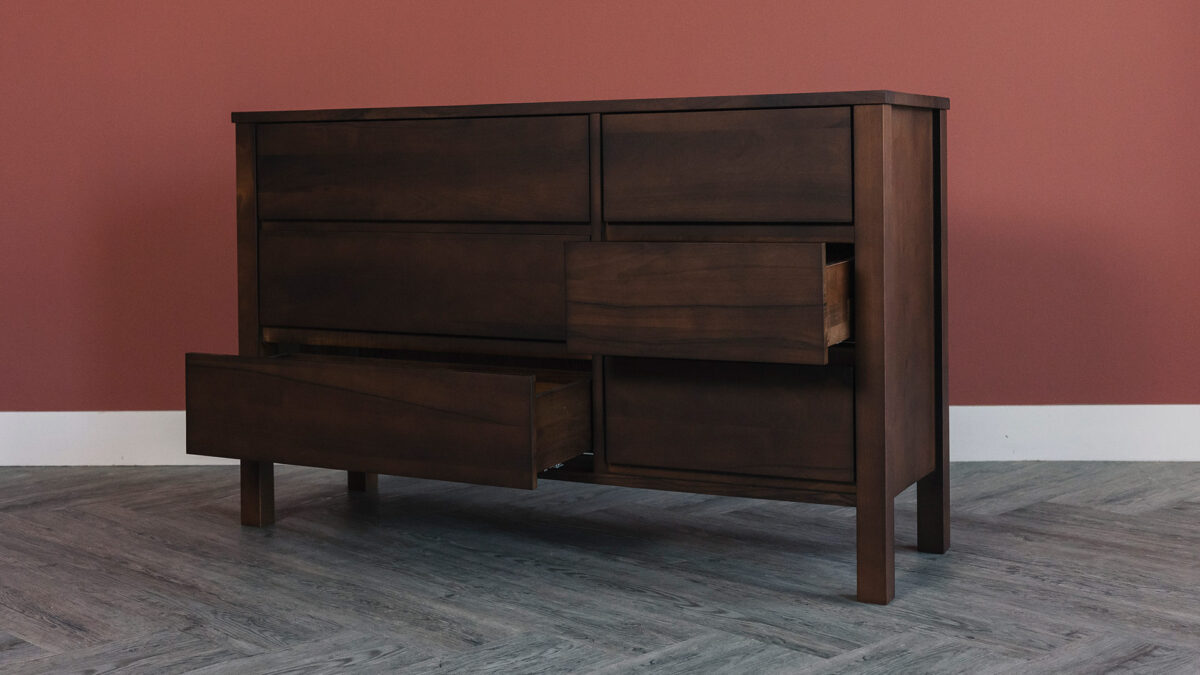 Walnut 6 Drawer Chest | Black Lotus | Natural Bed Company