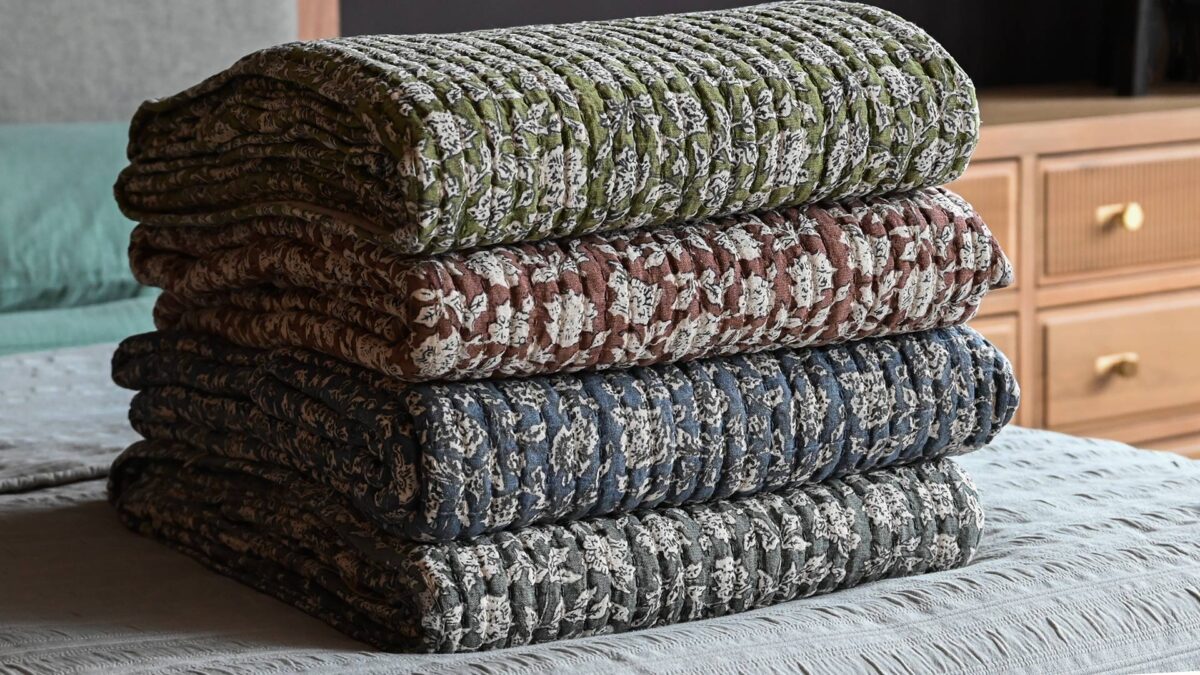 Floral Quilted Oversized Throws | Bedding | Natural Bed Company