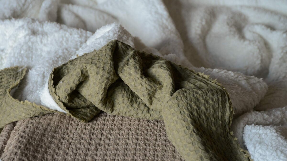 Fleece Lined Waffle Throws - 2 colours - Natural Bed Company